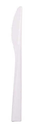 Couteau plastique réutilisable blanc