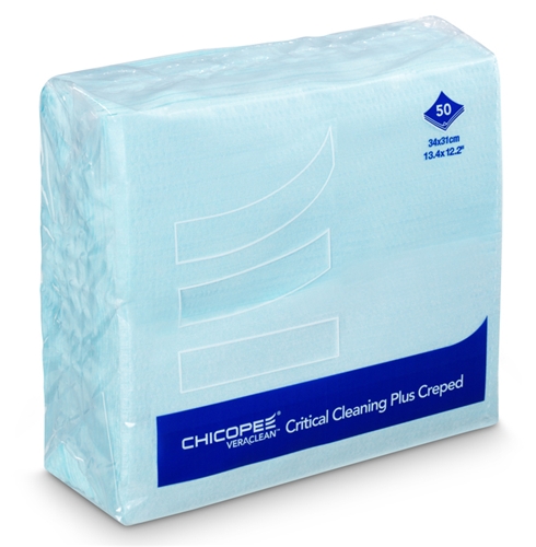 Veraclean critical cleaning plus turquoise creped Chicopee