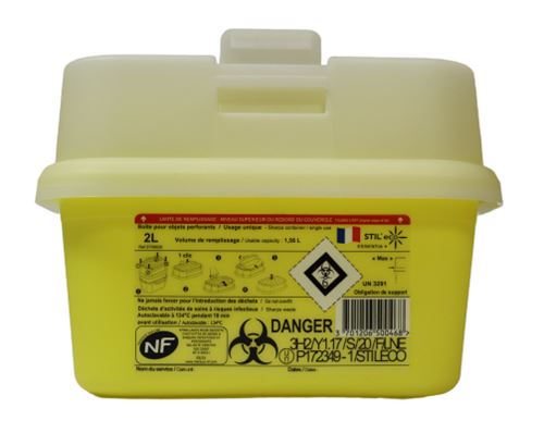 Collecteur aiguilles dechets medicaux 2L