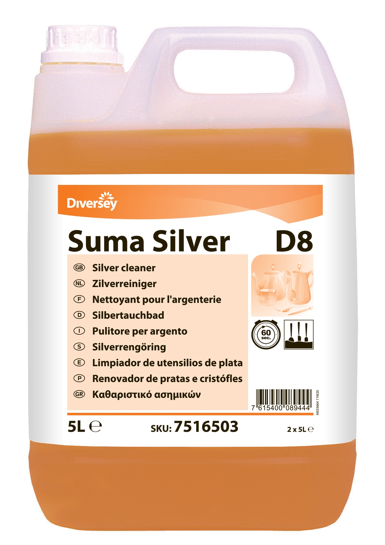 Nettoyant argenterie Suma Silver D8 Diversey 5 L