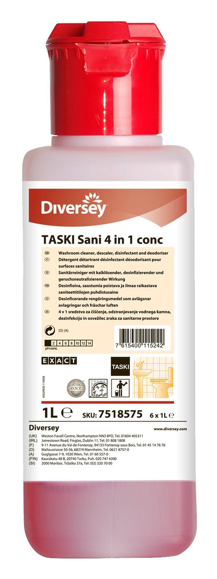 Taski sani 4en1 détergent sanitaire 1L - Voussert
